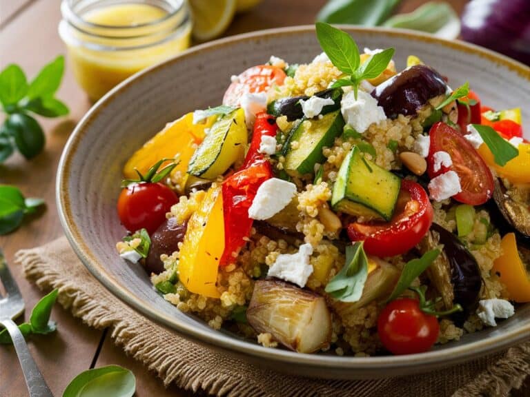 Quinoa Salad with Roasted Vegetables - Amazing Food & Drink
