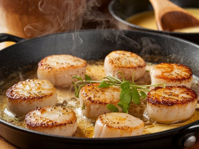 Easy Pan-Seared Scallops with Irish Butter Sauce Recipe