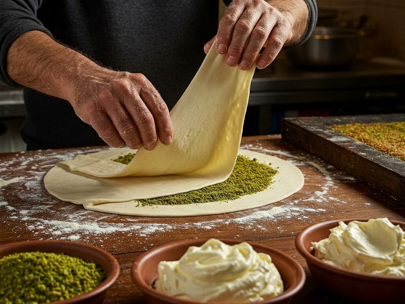 Authentic Turkish Katmer: Flaky Sweet Pastry Recipe