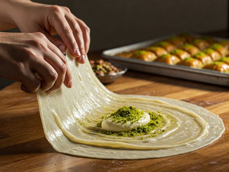 Authentic Turkish Katmer: Flaky Sweet Pastry Recipe