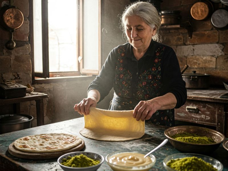 Authentic Turkish Katmer: Flaky Sweet Pastry Recipe