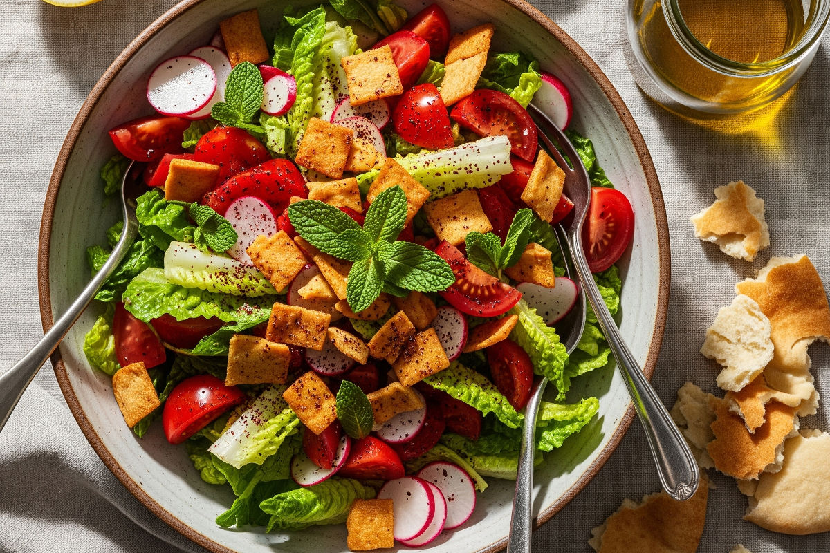 Fattoush Salad Recipe: Crispy Pita & Sumac Dressing